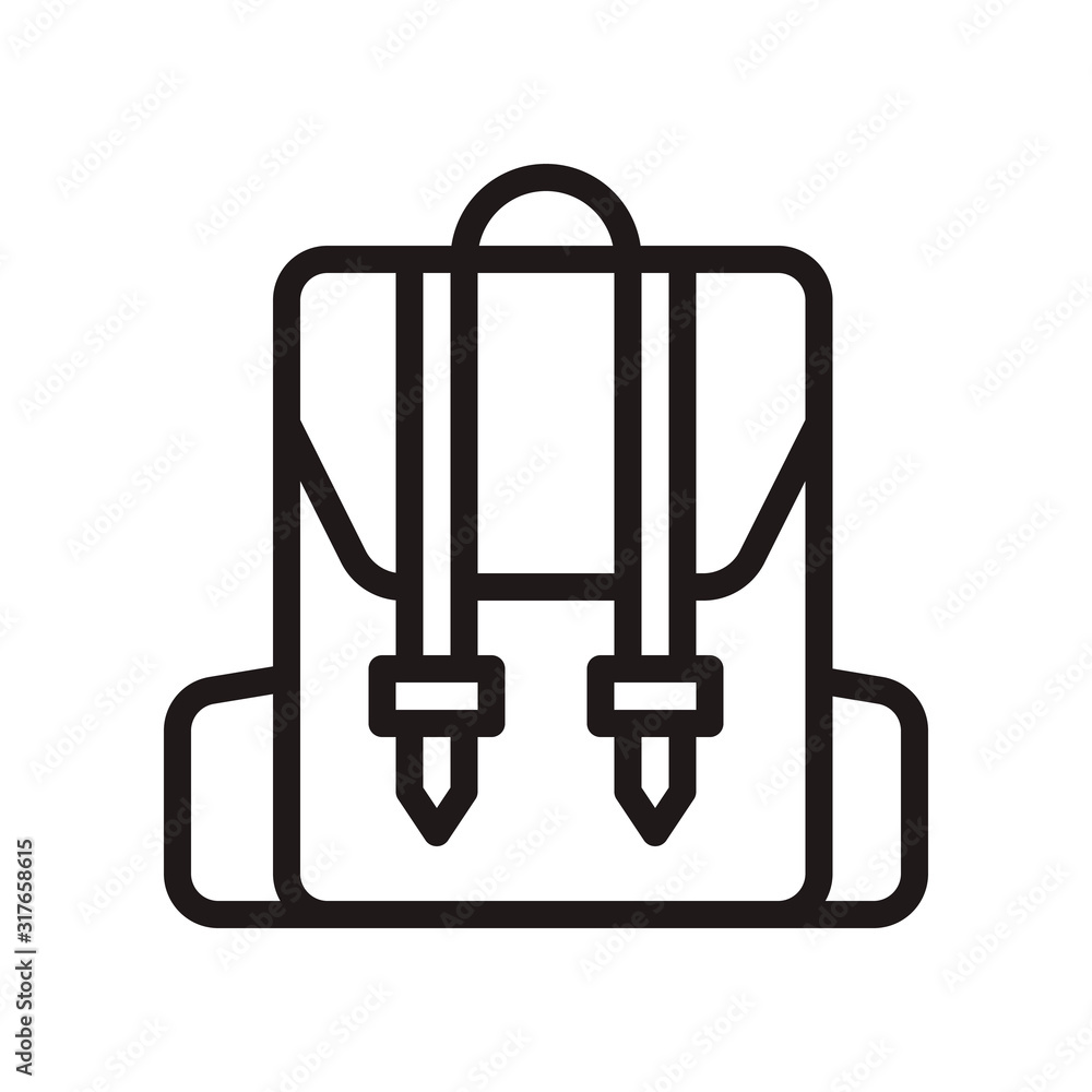 Backpack icon in trendy outline style design. Vector graphic ...