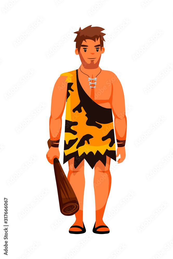 Vetor de Ancient people character. Guard man with baton. Mythological ...