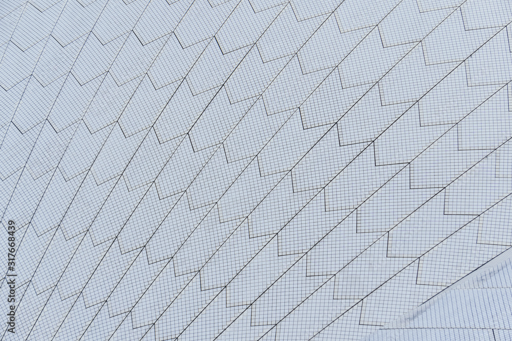Sydney Opera House roof tiles’ pattern. Stock Photo | Adobe Stock