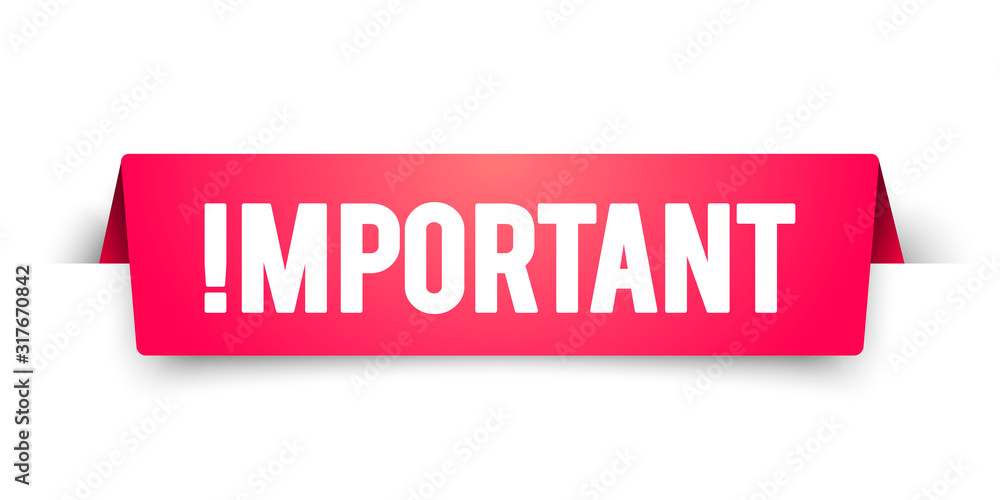 Vector Illustration Important Notice, Attention Banner, Alert Label ...
