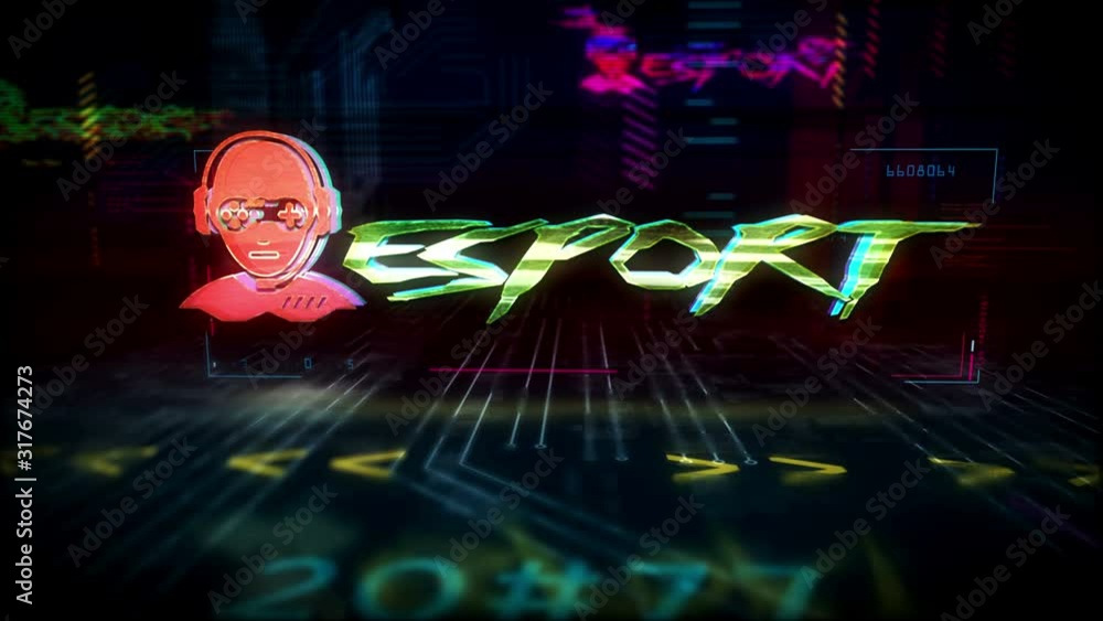 Esport cyber games club futuristic cyberpunk style animation. Modern ...