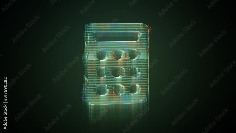 Vidéo Stock 3d rendering glowing hologram of symbol of calculator with ...