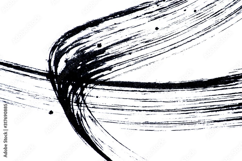 japan black ink style splatter stroke paint brush paint paper texture ...