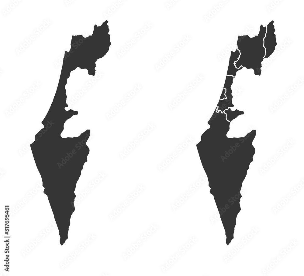 Israel map with regional division Stock Vector | Adobe Stock