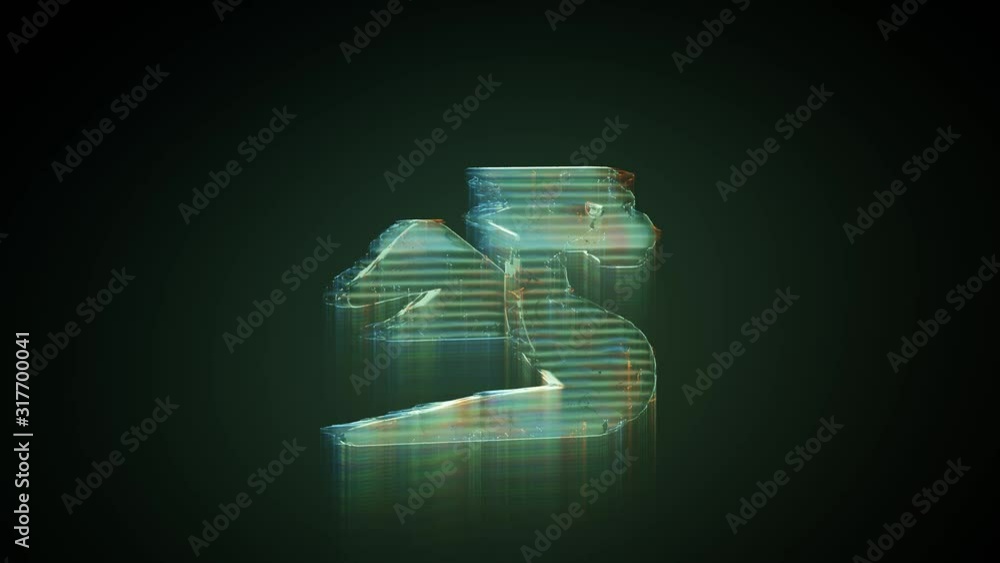 3d rendering glowing hologram of symbol of fairy tale fury distorted ...