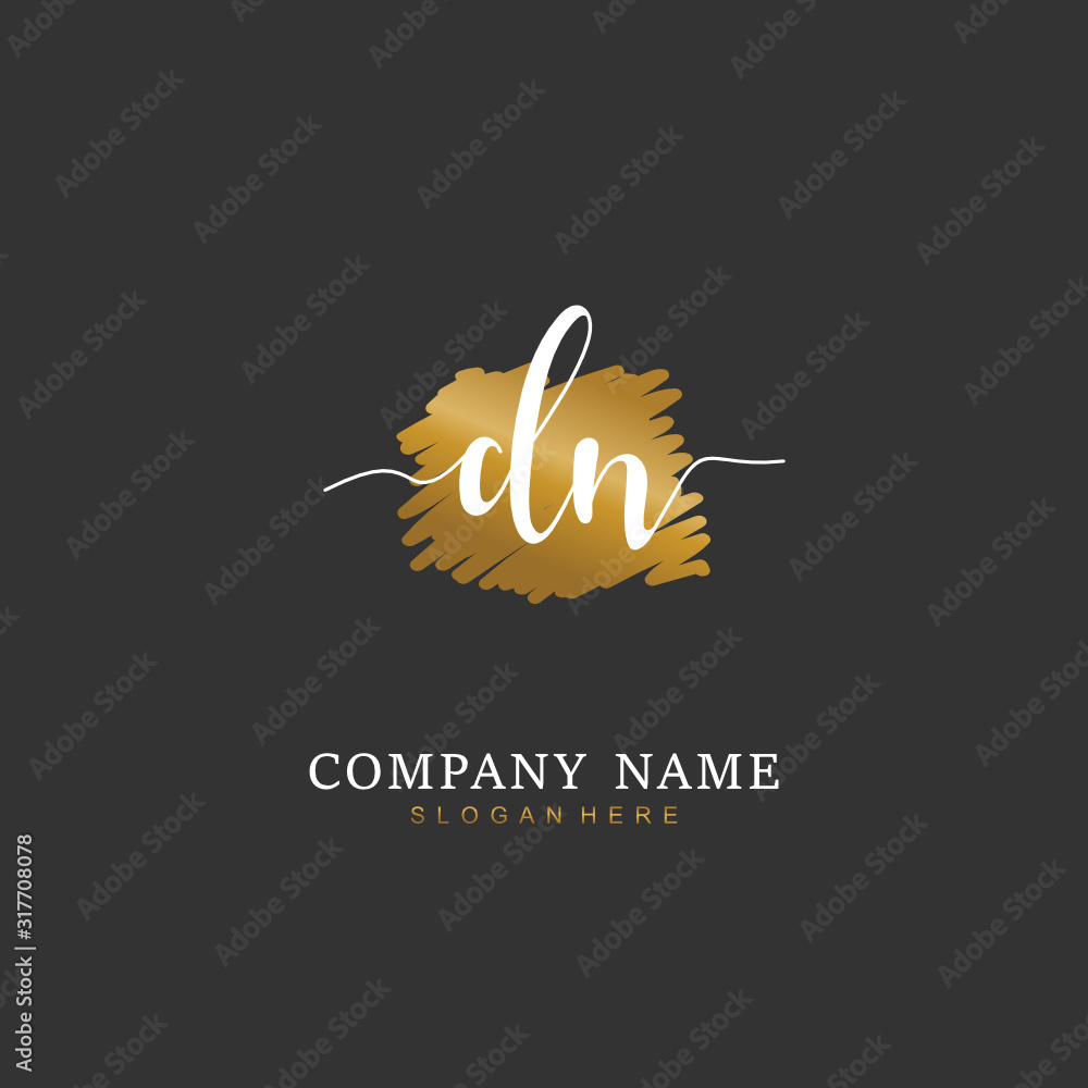 Handwritten initial letter D N DN for identity and logo. Vector logo ...