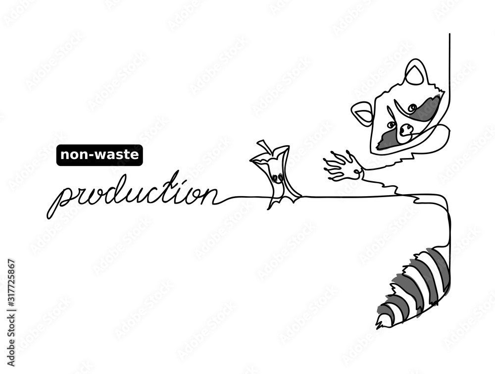 No waste, zero waste vector concept. Rational use, non-waste production ...
