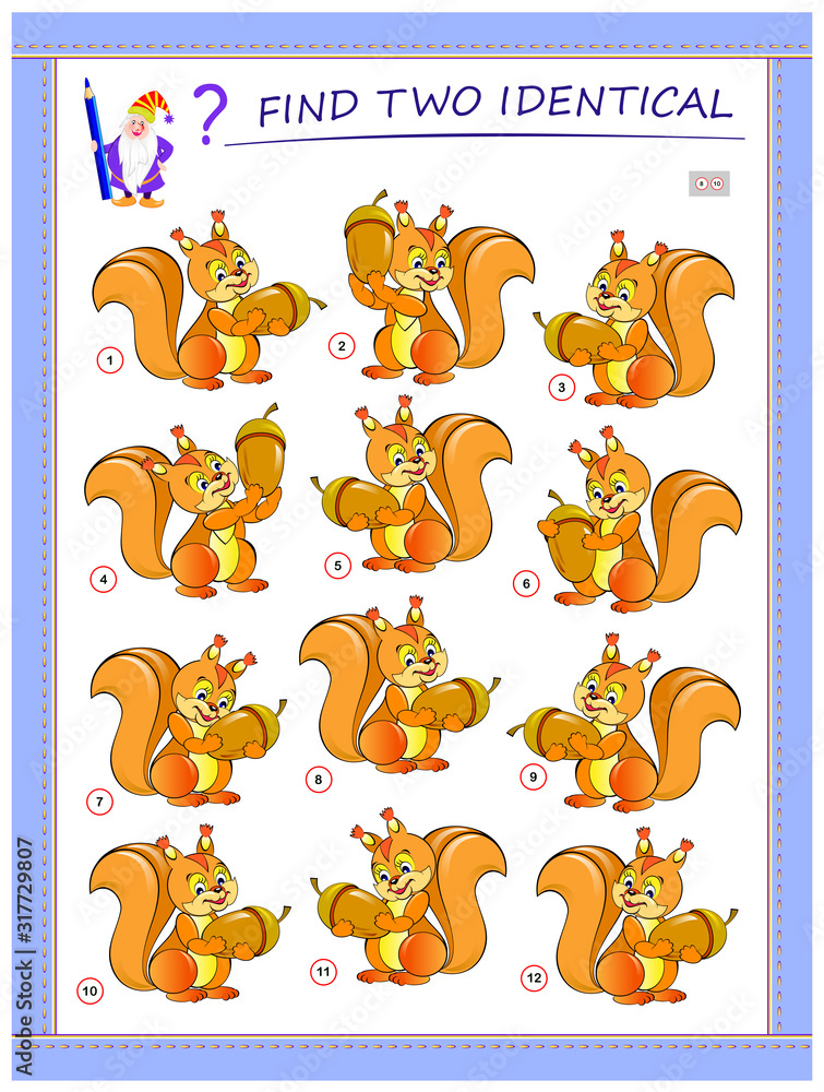 Vetor do Stock: Logic puzzle game for children and adults. Need to find ...
