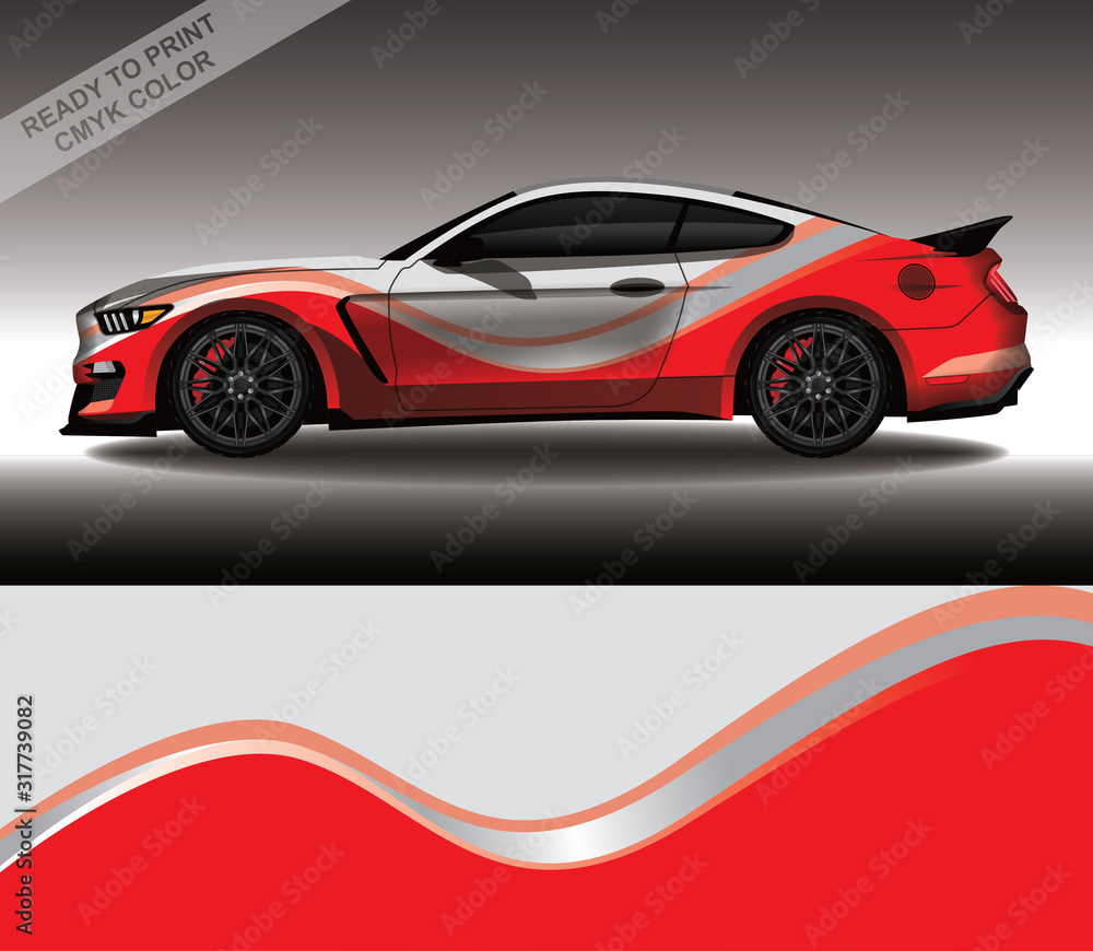 Poster Car wrap decal design vector, custom livery race rally car ...