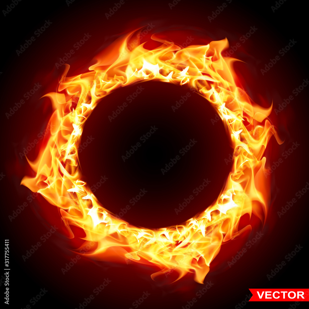 Realistic burning black fire flame sun with shiny bright elements ...