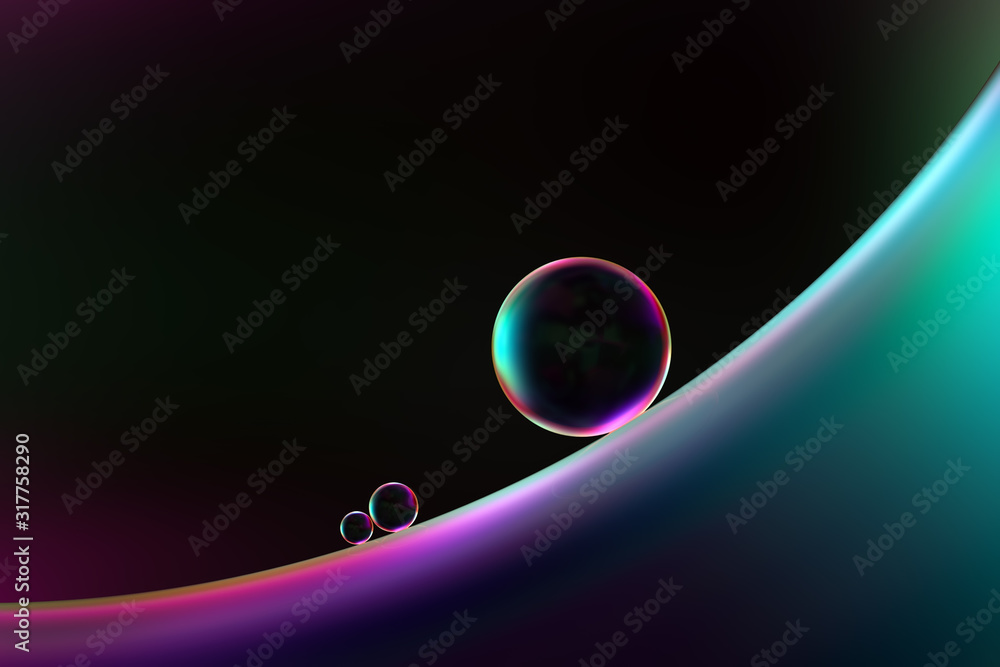 transparent spheres on curved surface Stock Illustration | Adobe Stock