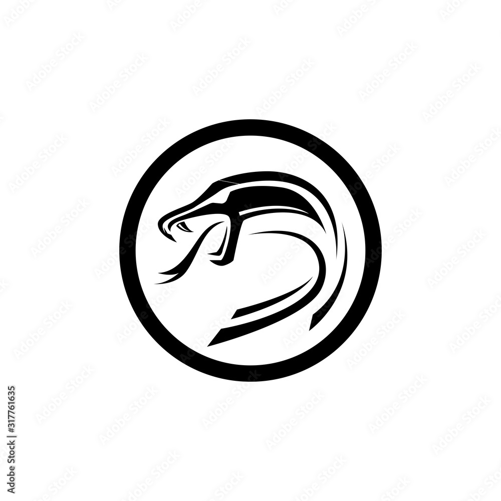 Vector illustration of golden snake, app icon, business logo Stock ...