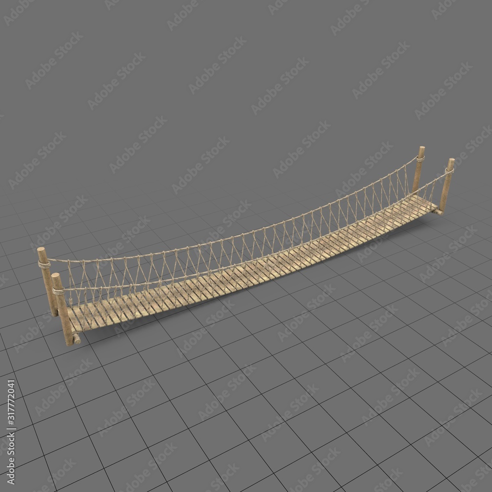 Rope suspension bridge Stock 3D asset | Adobe Stock
