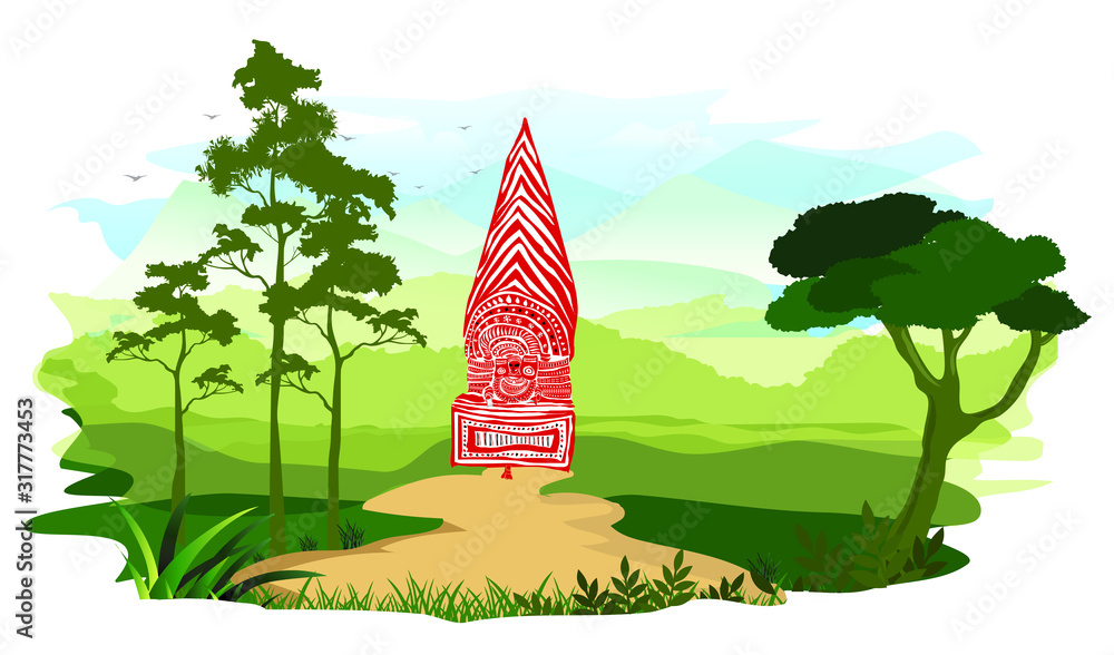 Kerala Traditional Folk Art Theyyam Drawing Vector Design, Kerala ...