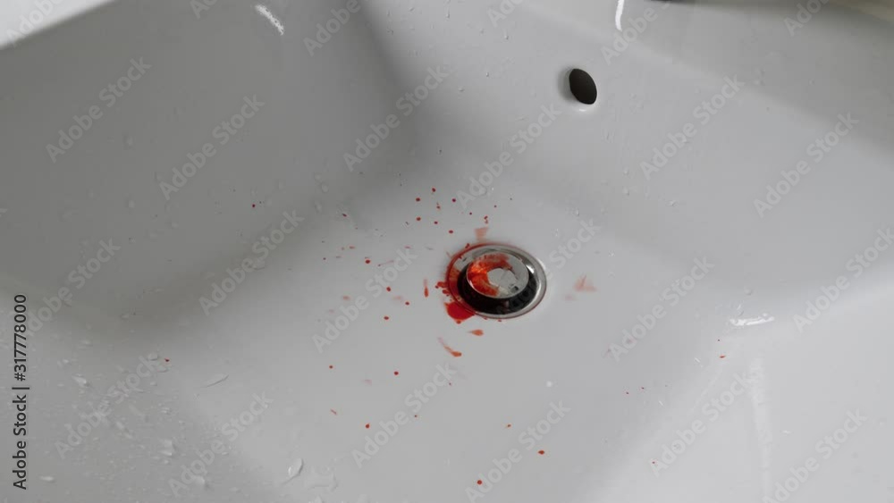 Blood Dripping into Bathtub Drain, Horror Movie Vibes Stock ビデオ | Adobe ...