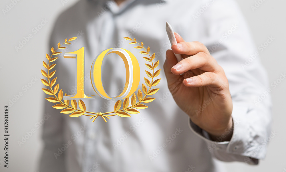 10 Anniversary 3d numbers. Poster template for Celebrating 10th ...