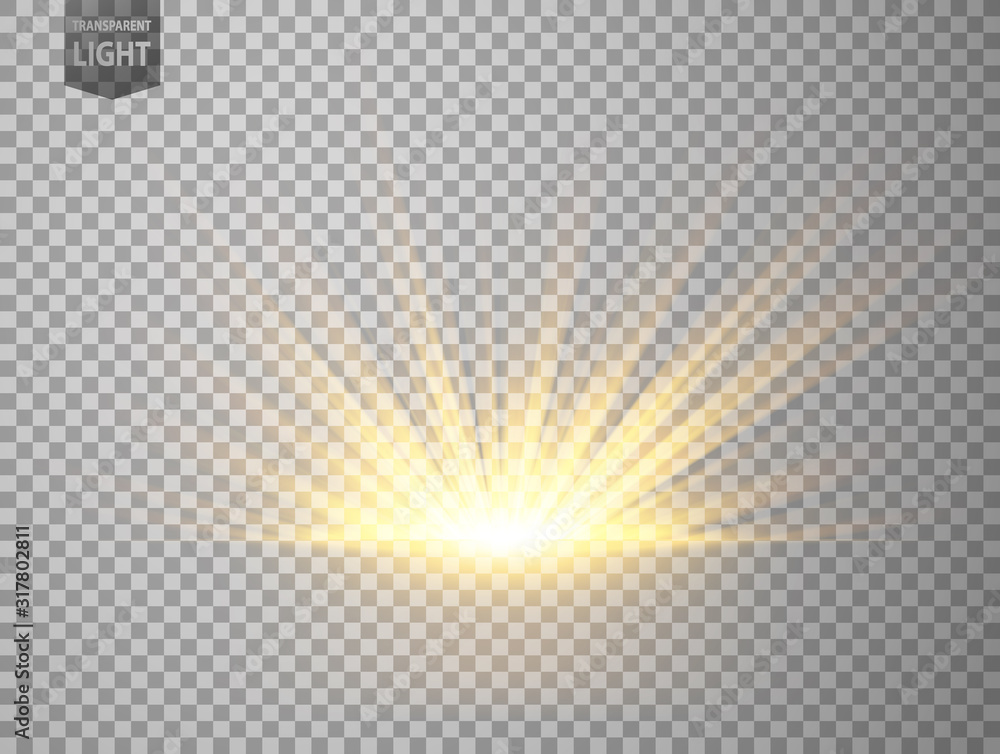 Gold Rays rising on transparent background. Suitable for product ...
