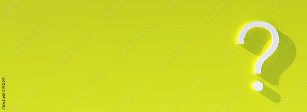 question mark in front of a red color wall background. Business support ...