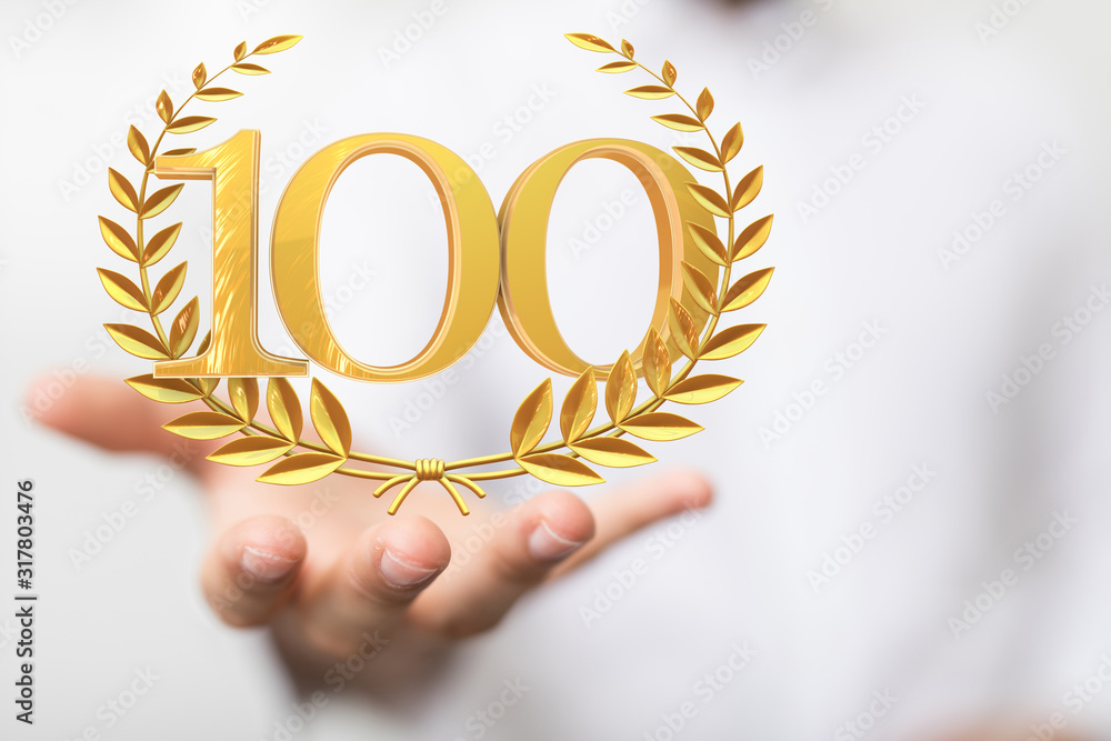 100 Anniversary 3d numbers. Poster template for Celebrating 100 ...