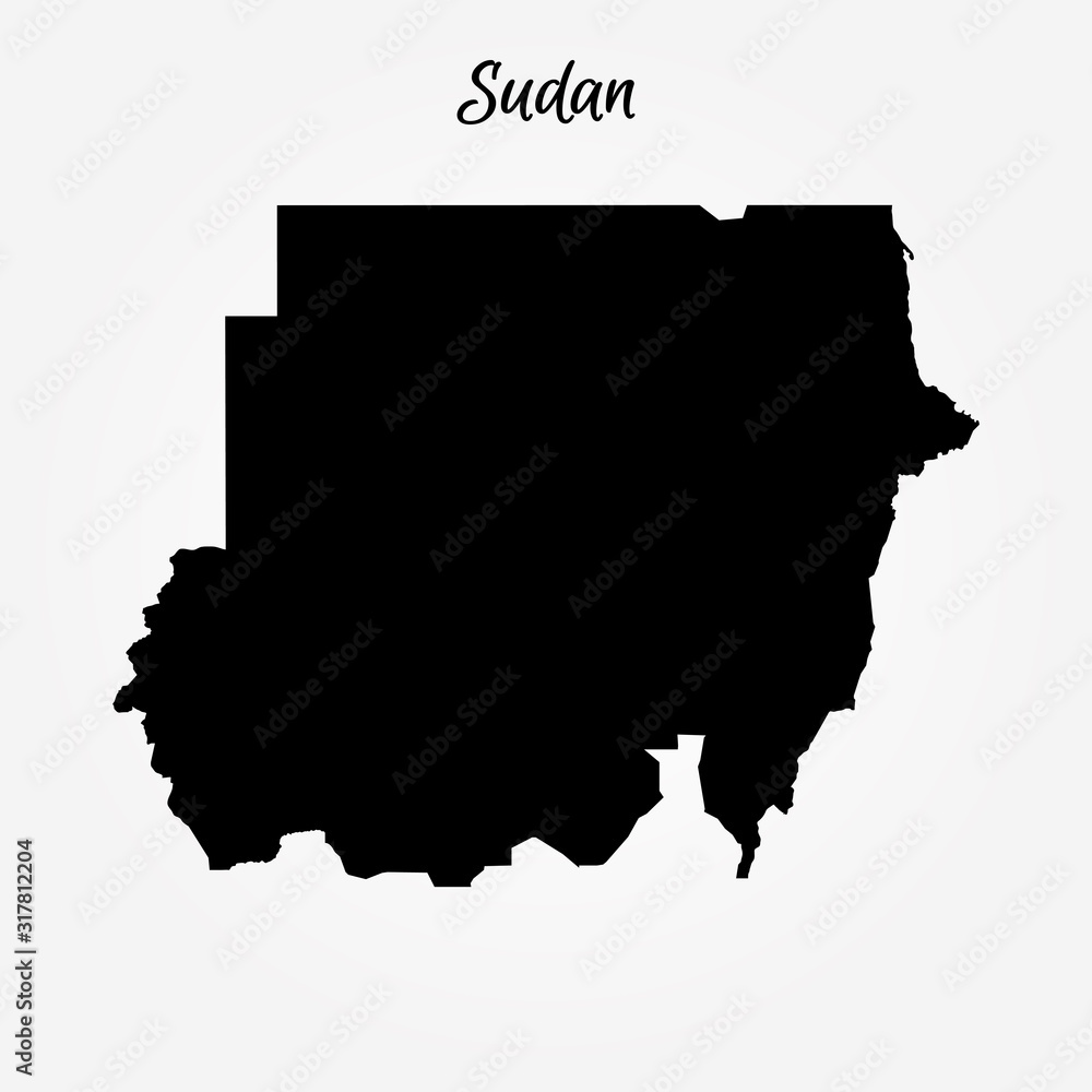 Map of Sudan. Vector illustration. World map Stock Vector | Adobe Stock