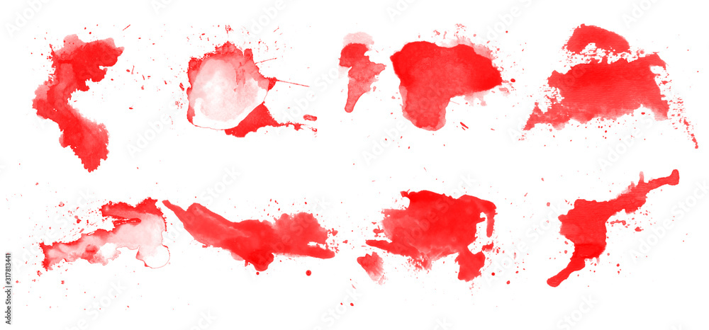 Abstract red paint brushes collection. Set of red paint brushes Stock ...