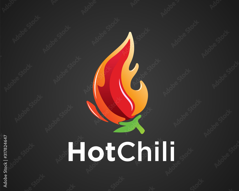 Hot chili fire logo design inspiration Stock Vector | Adobe Stock
