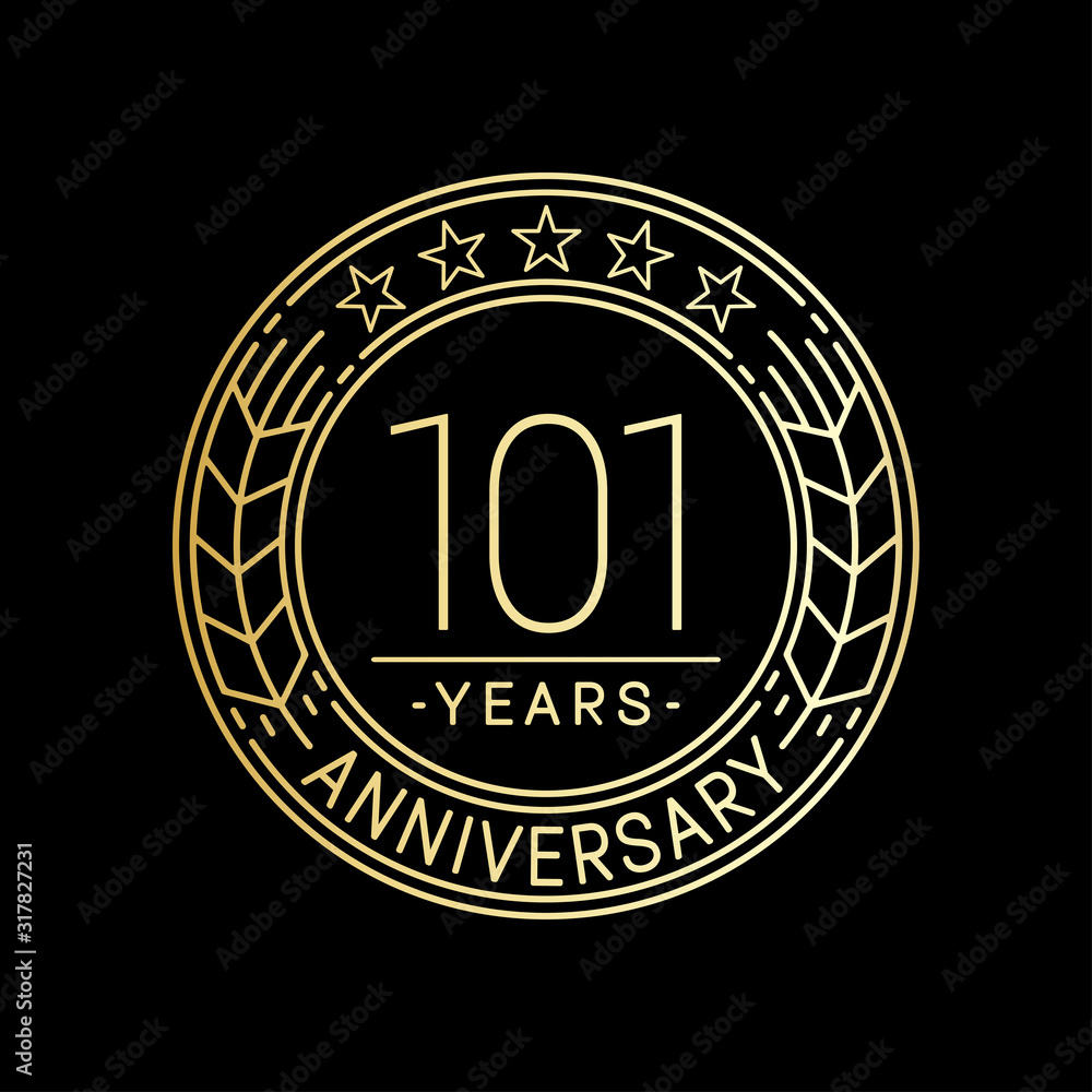 101 years anniversary logo template. 101st line art vector and ...