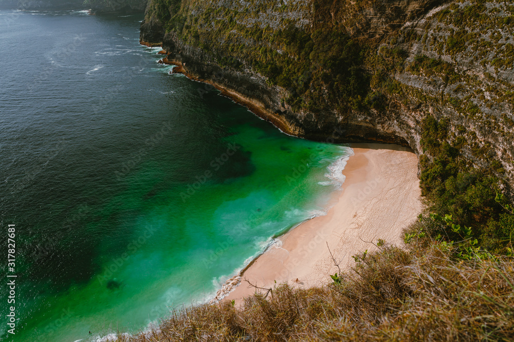 Manta Bay or Kelingking Beach on Nusa Penida Island, Bali, Indonesia ...