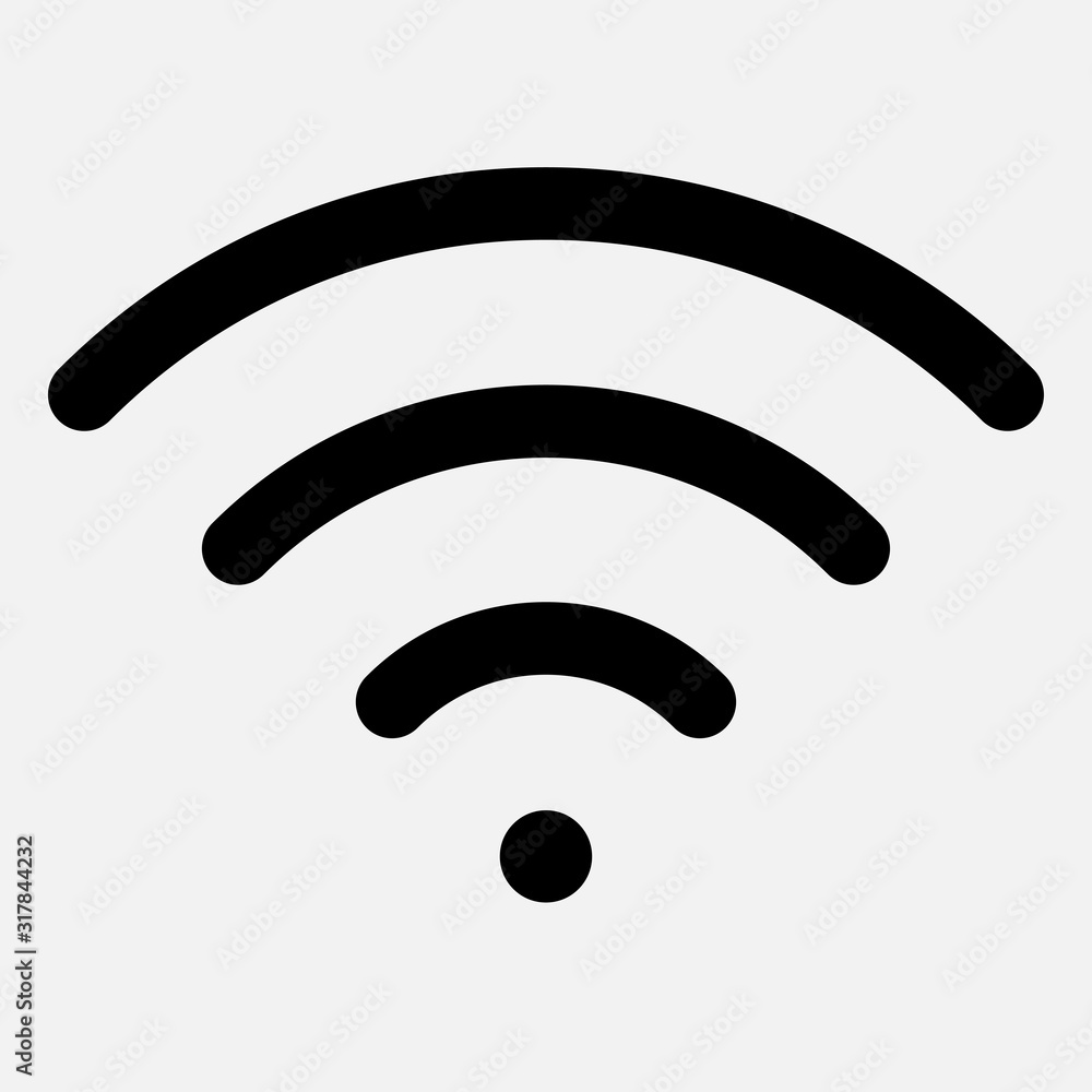 The wi-fi signal icon. Wifi simple icon for your banners or signage ...