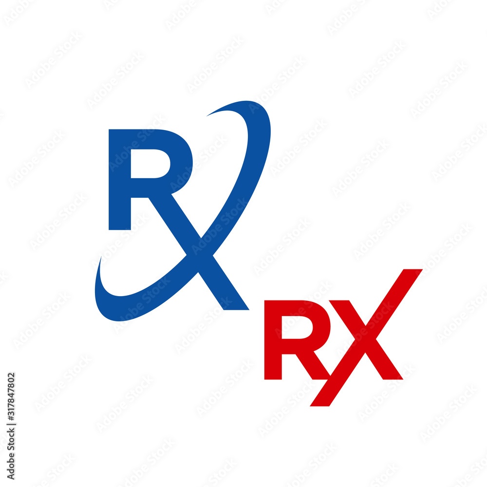 custom creative RX logo design vector medical treatment icon symbol ...