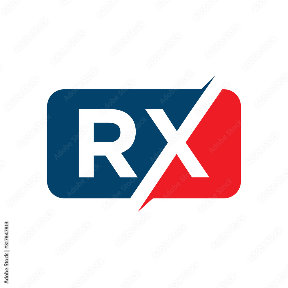 custom creative RX logo design vector medical treatment icon symbol ...