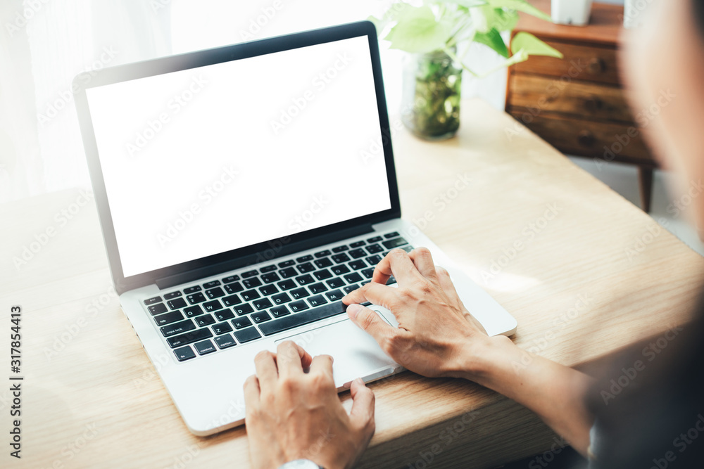 mockup image blank screen computer with white background for ...