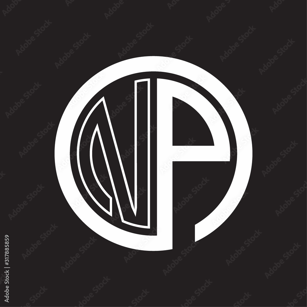 NP Logo with circle rounded negative space design template Stock Vector ...