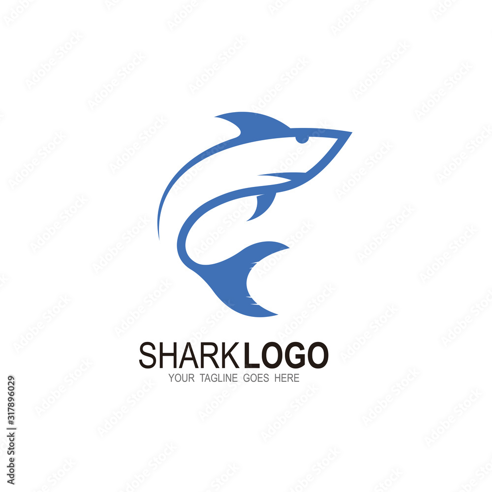 Shark logo with line design vector Stock Vector | Adobe Stock