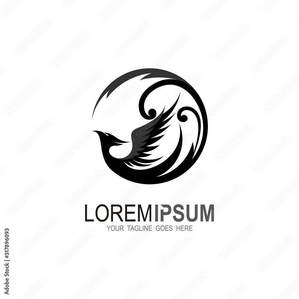 Phoenix circle logo vector illustration and simple look Stock Vector ...