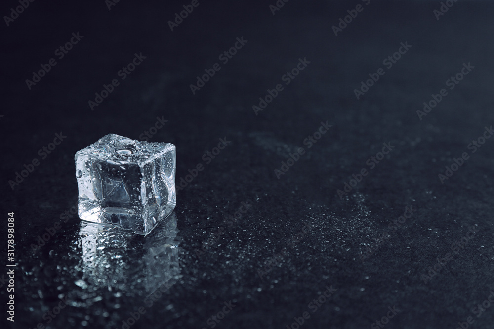 Ice Cube Water Black Background