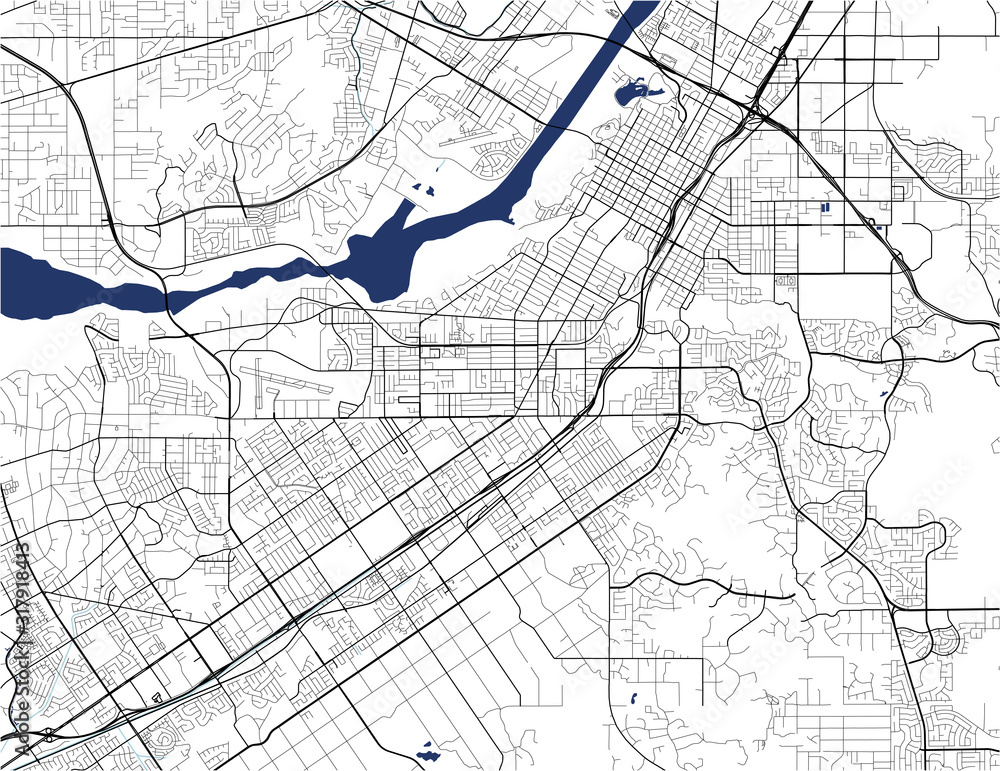 map of the city of Riverside, California, USA Stock Vector | Adobe Stock