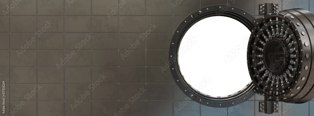 Render of the vault door. 3D Stock Illustration | Adobe Stock