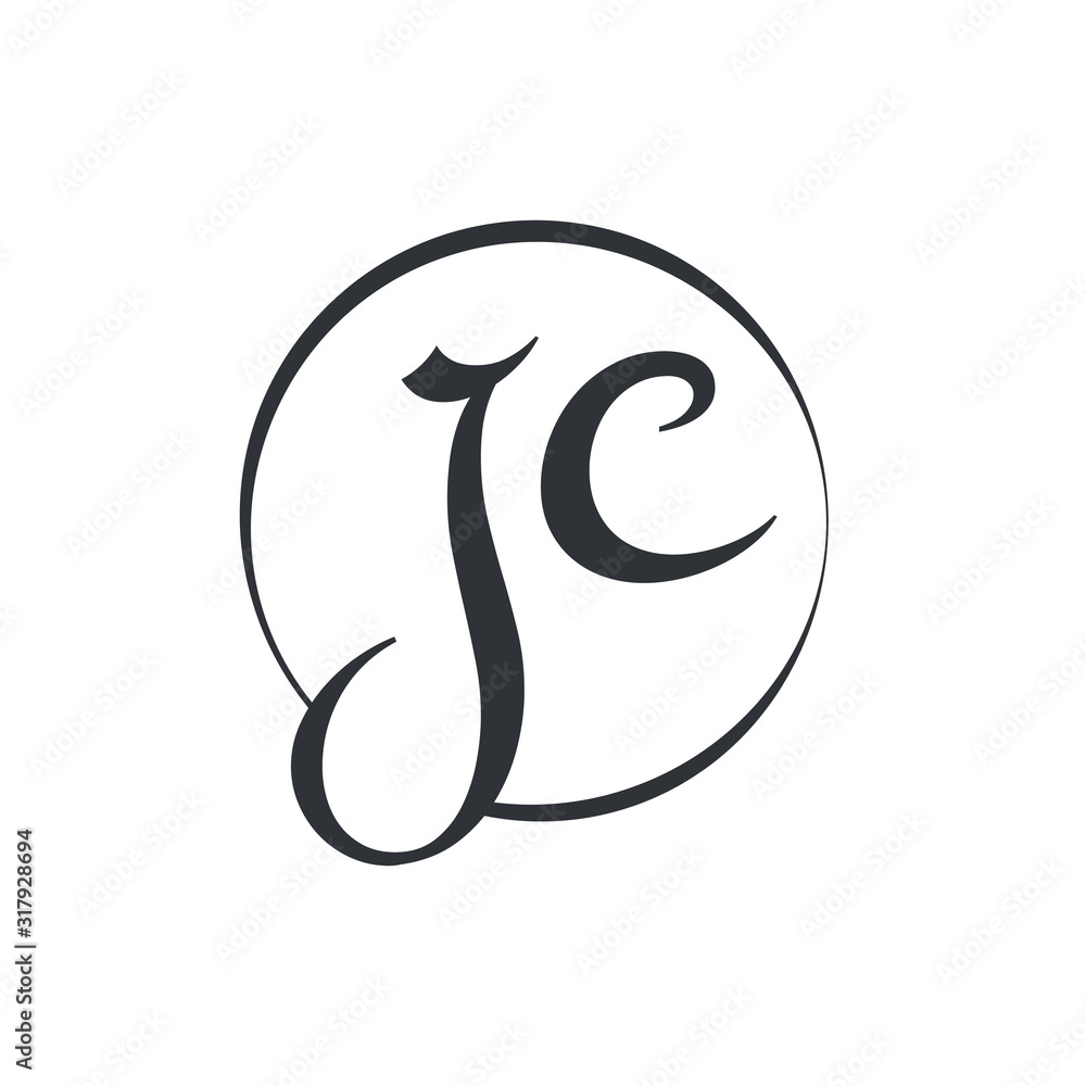 Creative letter JC Logo Design Vector Template. Initial Linked Letter ...