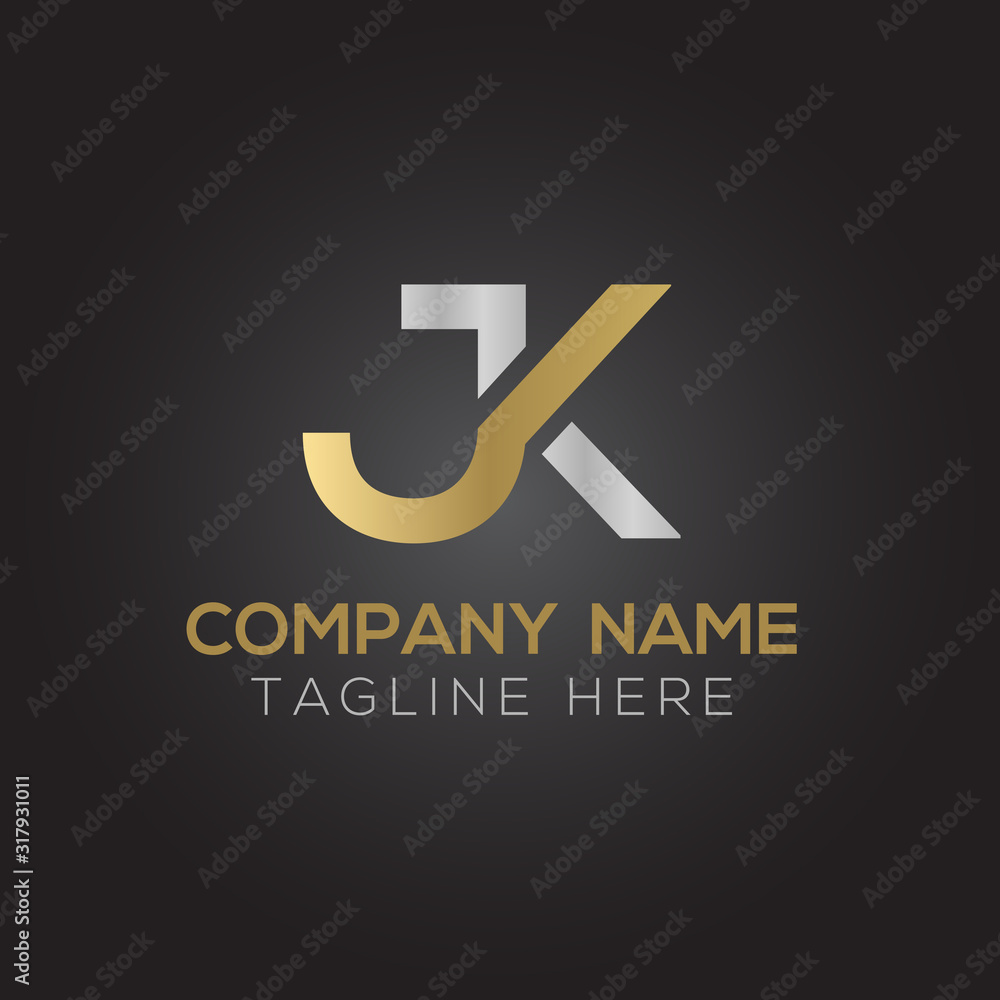 Creative Letter Jk Logo Design Vector Template Initial Linked Letter Jk Logo Design Stock