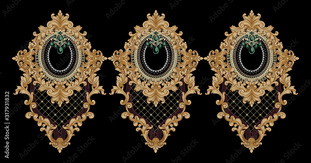 Decorative elegant luxury design.Vintage elements in baroque, rococo ...