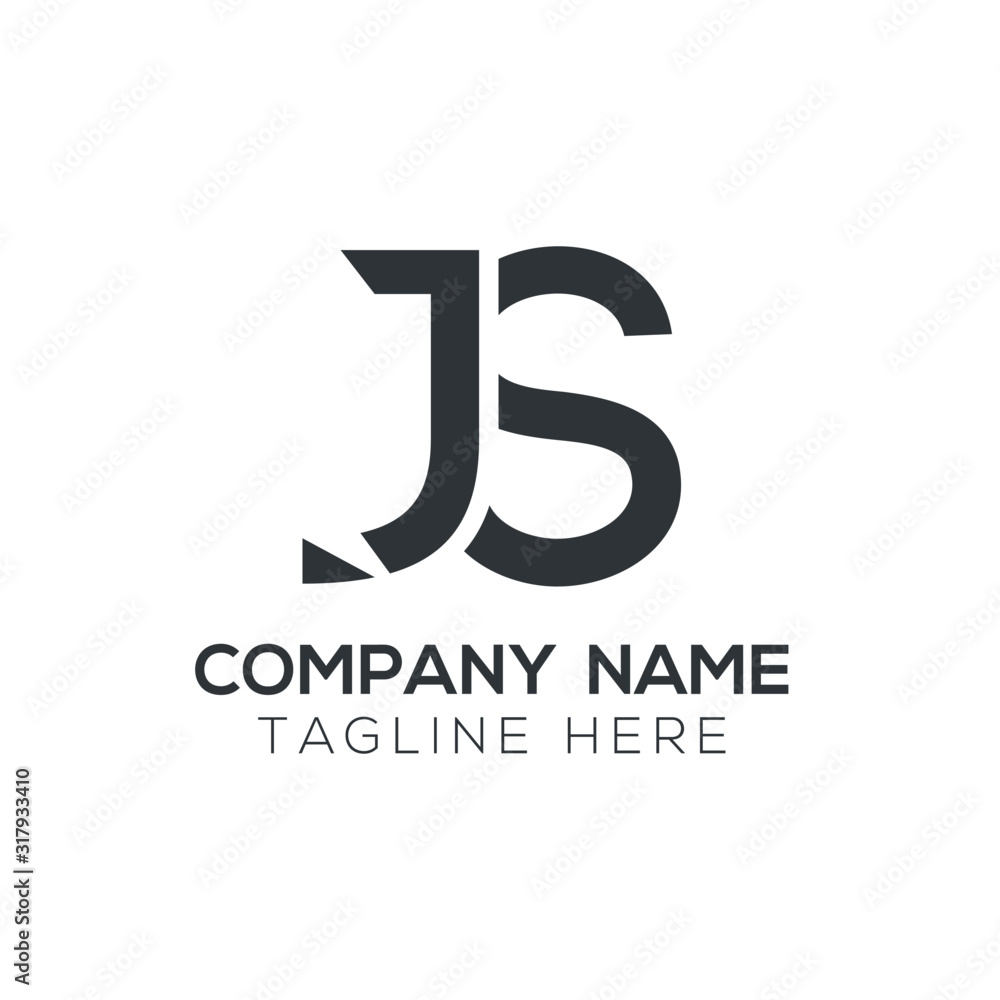 Creative letter JS Logo Design Vector Template. Initial Linked Letter ...