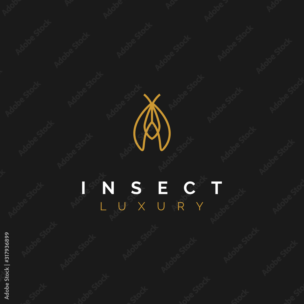 simple and luxury bug insect logo design inspiration Stock Vector ...