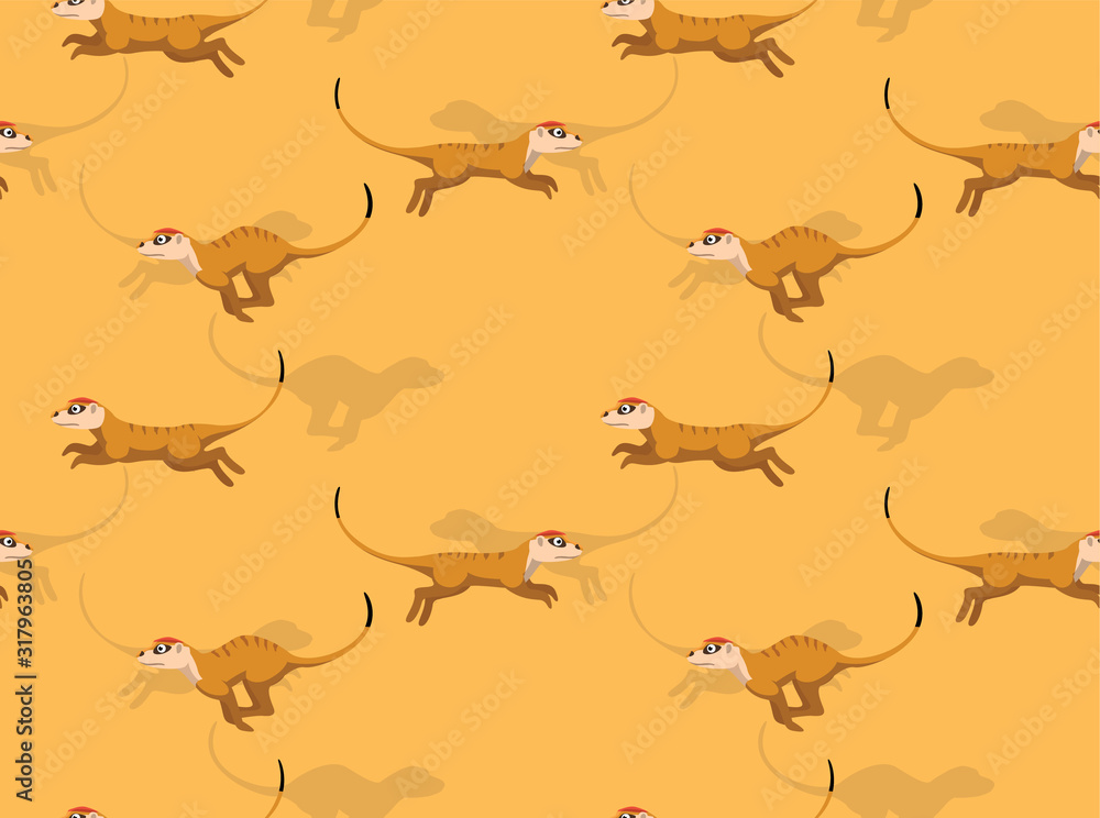 Meerkat Running Cartoon Vector Seamless Background Wallpaper-01 Stock ...