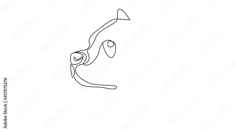 Self drawing simple animation of single continuous one line drawing ...