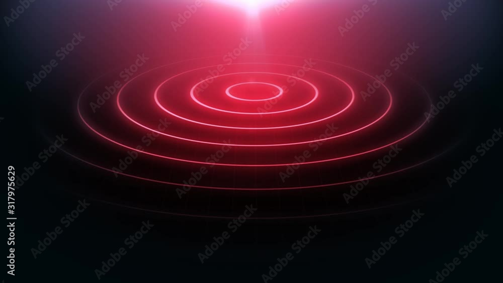 Abstract Neon Light Circles Animation Loop/ 4k animation of an abstract ...