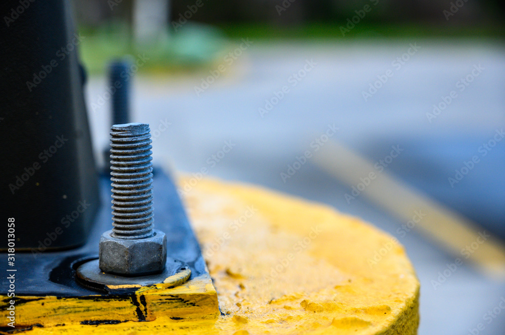 Anchor bolts for structural steel connection to concrete footing Stock ...