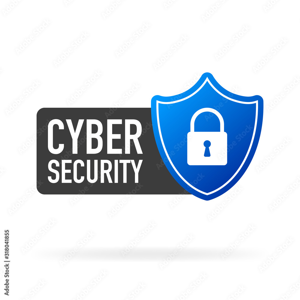 cyber security vector logo with shield and check mark. Stock Vector ...