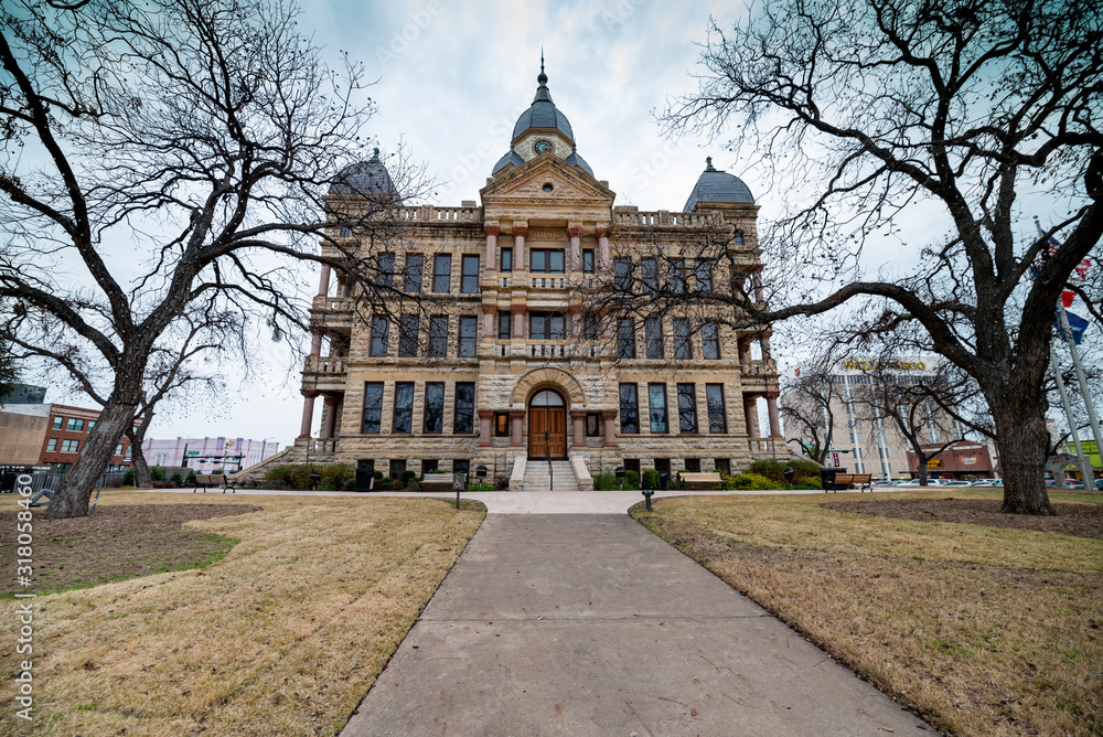 Wide angle of Denton County Courthouse on the Square Stock Photo ...