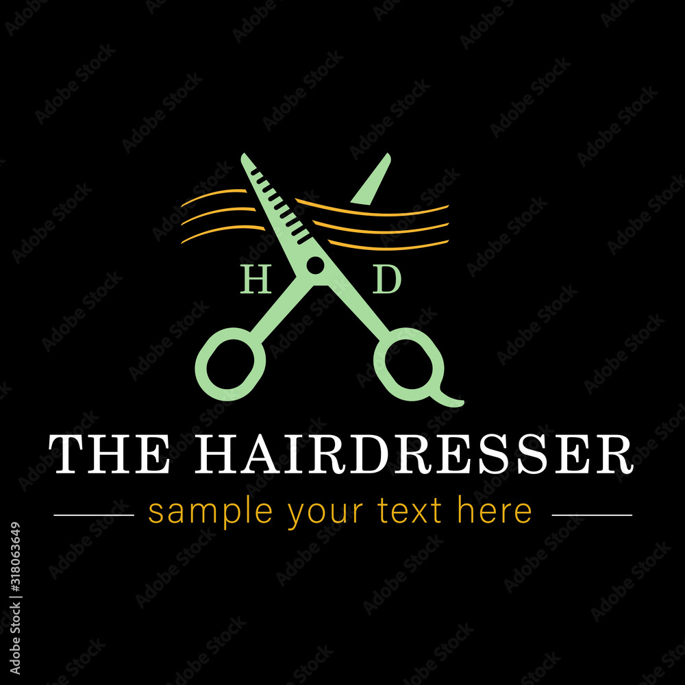 Scissors vector logo design template. Hair salon logo with scissors ...